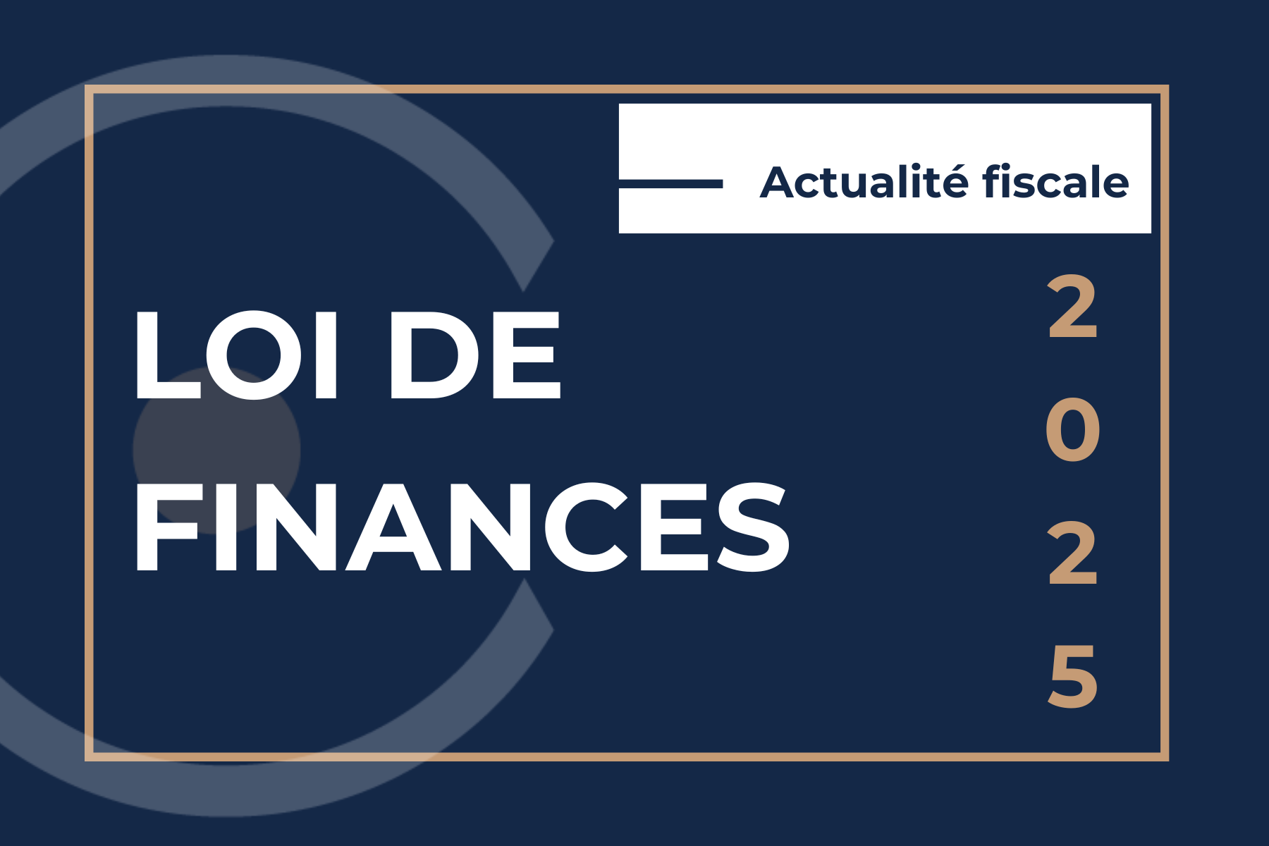 LES PRINCIPALES MESURES FISCALES DE LA LOI DE FINANCES POUR 2025 | Excen